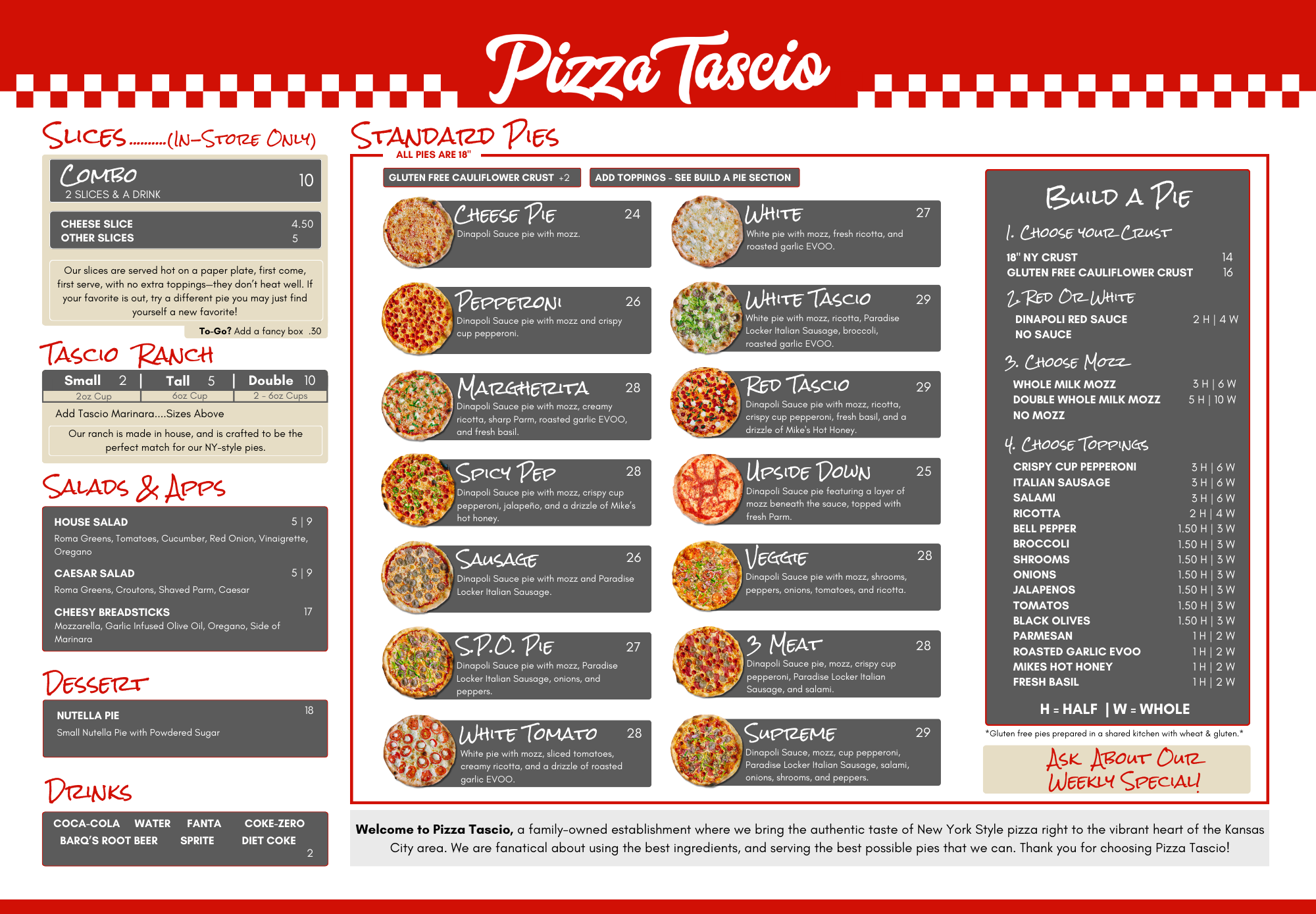 Menu | Pizza Tascio